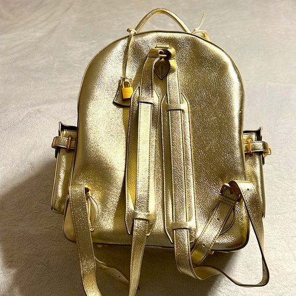 Buscemi | Bags | Buscemi Gold Extra Large Backpack Shiny Calf Skin Gold ...